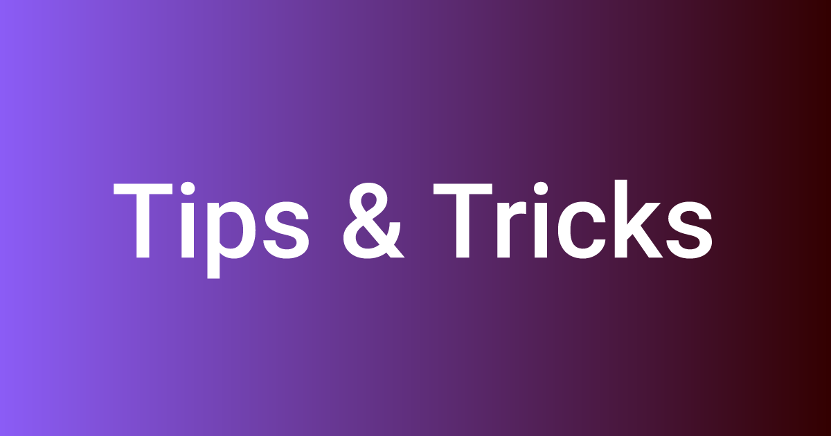 Tips & Tricks - Scipress