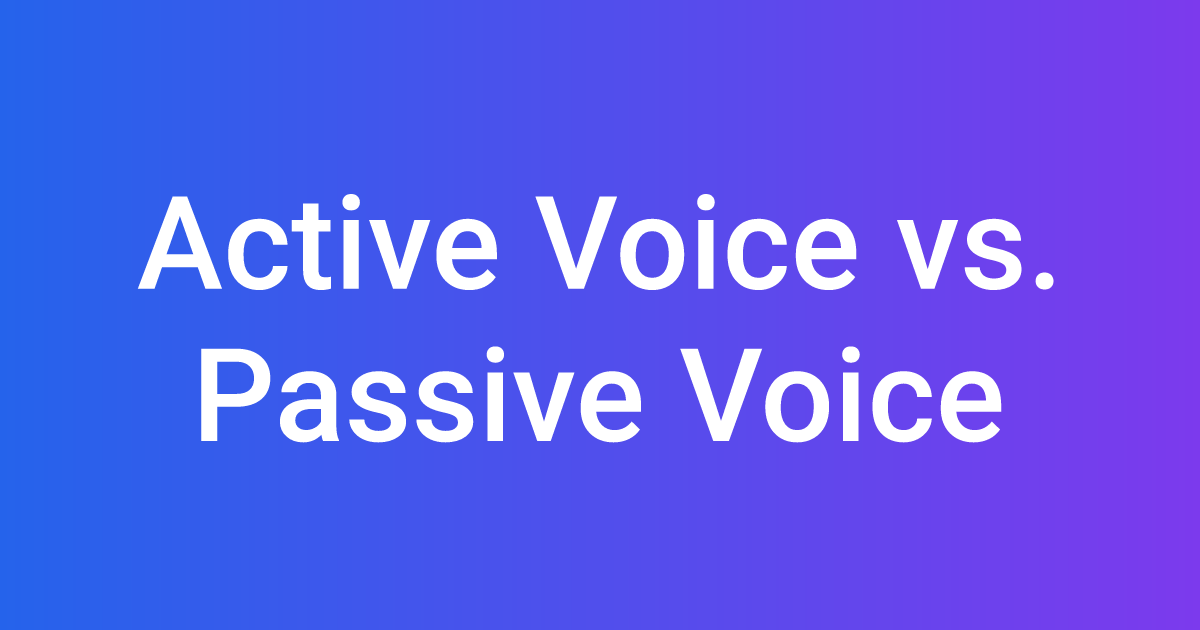 Active Voice vs. Passive Voice - Scipress