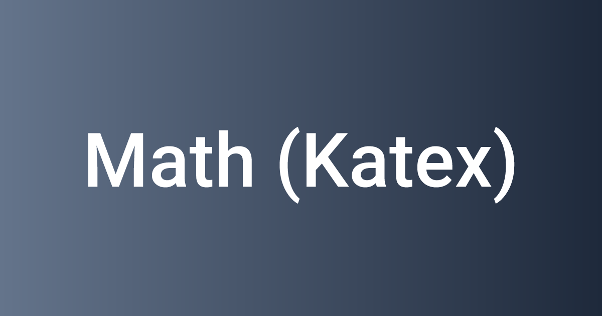 Math (Katex) - Scipress