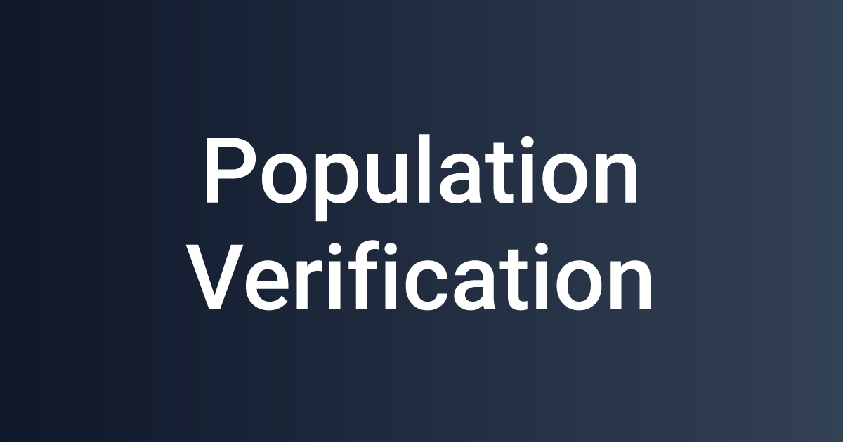 Population Verification - Scipress
