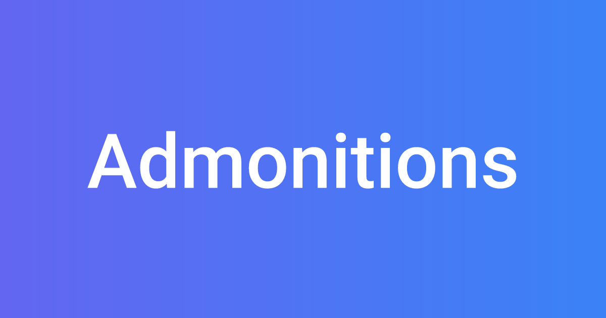 Admonitions - Scipress