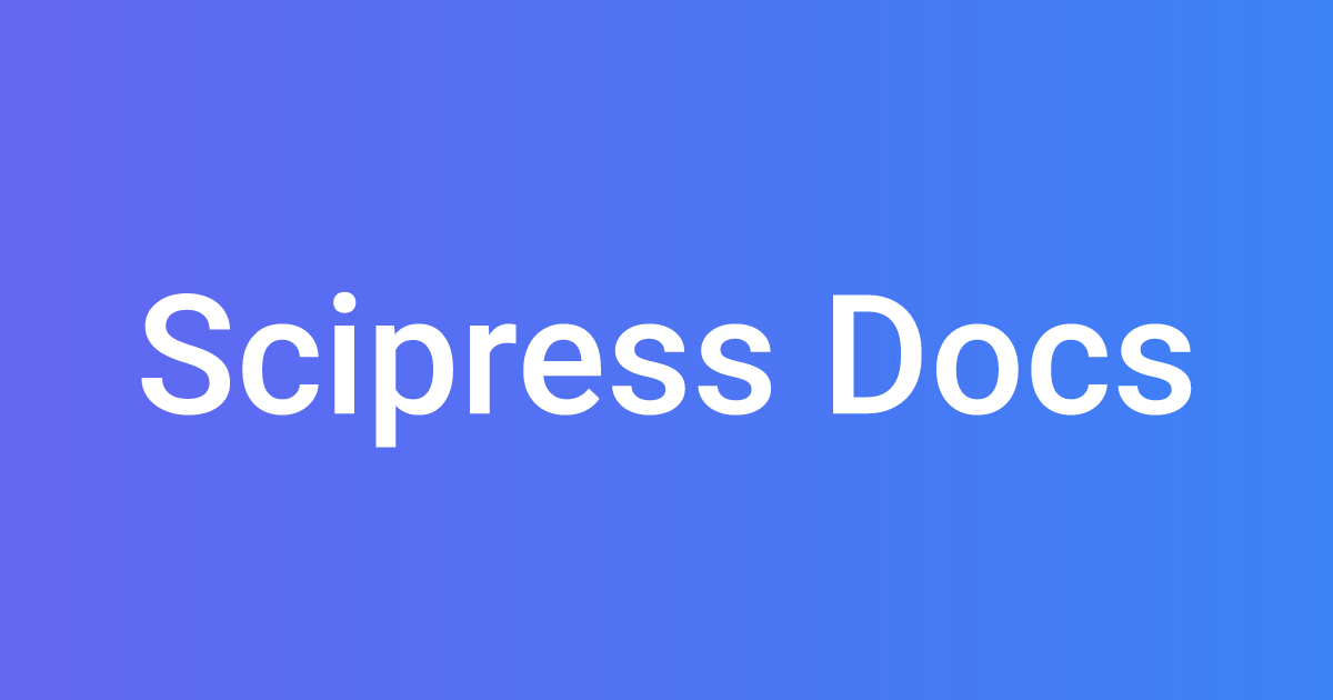 Scipress Docs - Scipress