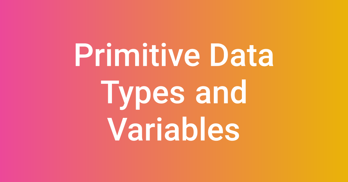 Primitive Data Types and Variables - Scipress
