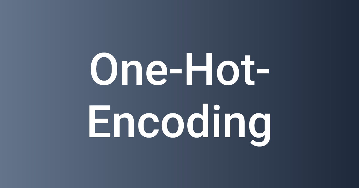One-Hot-Encoding - Scipress
